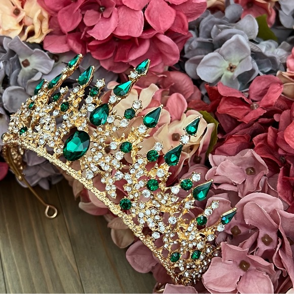 Accessories | Stunning Woodland Fairy Emerald Green Crystal And Gold ...